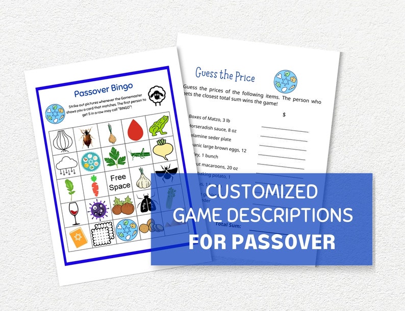 Passover Game Bundle Printable, 12 Editable Passover Activities for ...