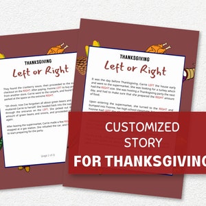 Thanksgiving Left Right Game Printable, Thanksgiving Pass the Prize ...
