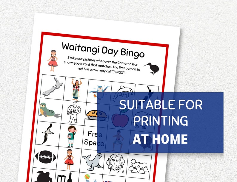 Waitangi Day Bingo Printable, Holiday Bingo 50 Cards, New Zealand ...