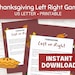 Thanksgiving Left Right Game Printable, Thanksgiving Pass the Prize ...