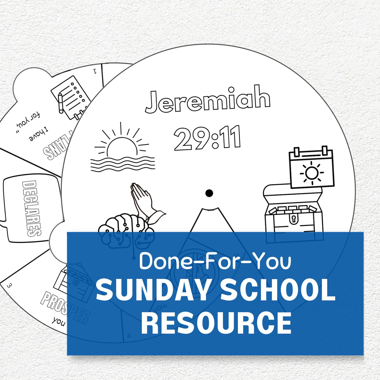 Jeremiah 29:11 Coloring Wheel, Printable Sunday School Crafts, Jeremiah ...