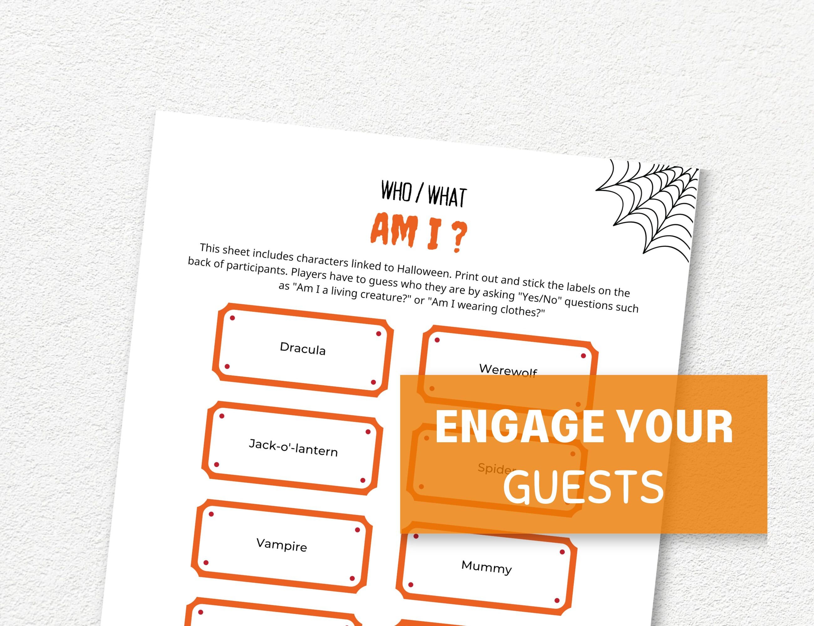 Halloween Who Am I Game, Halloween Guess Who, Who Am I Guessing Game ...