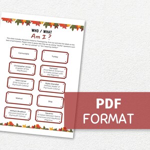 Thanksgiving Who Am I Game, Thanksgiving Guess My Word, Printable Guess ...