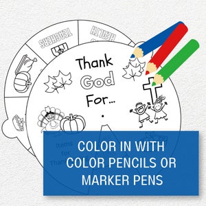 Thank God for Coloring Wheel, Thanksgiving Sunday School Craft DIY ...