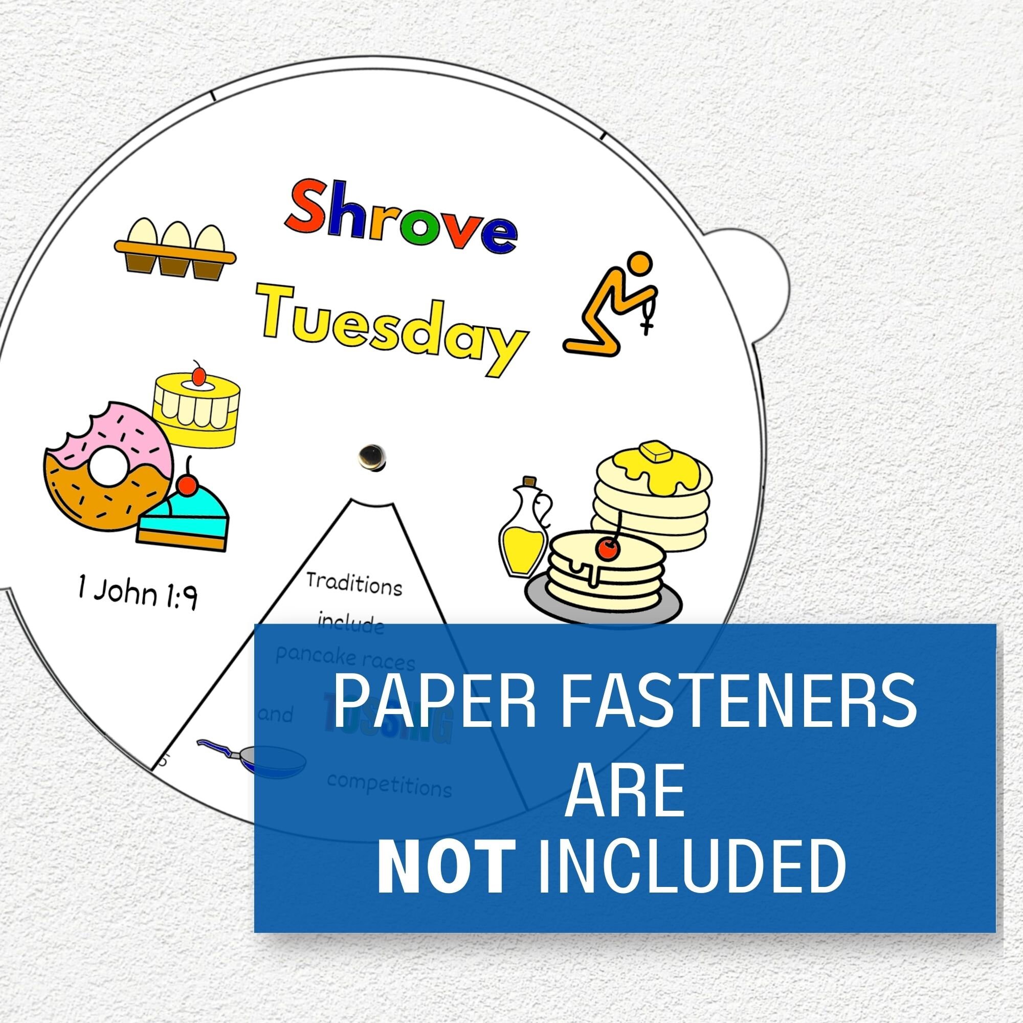 Shrove Tuesday Coloring Wheel, Printable Sunday School Craft, Pancake ...