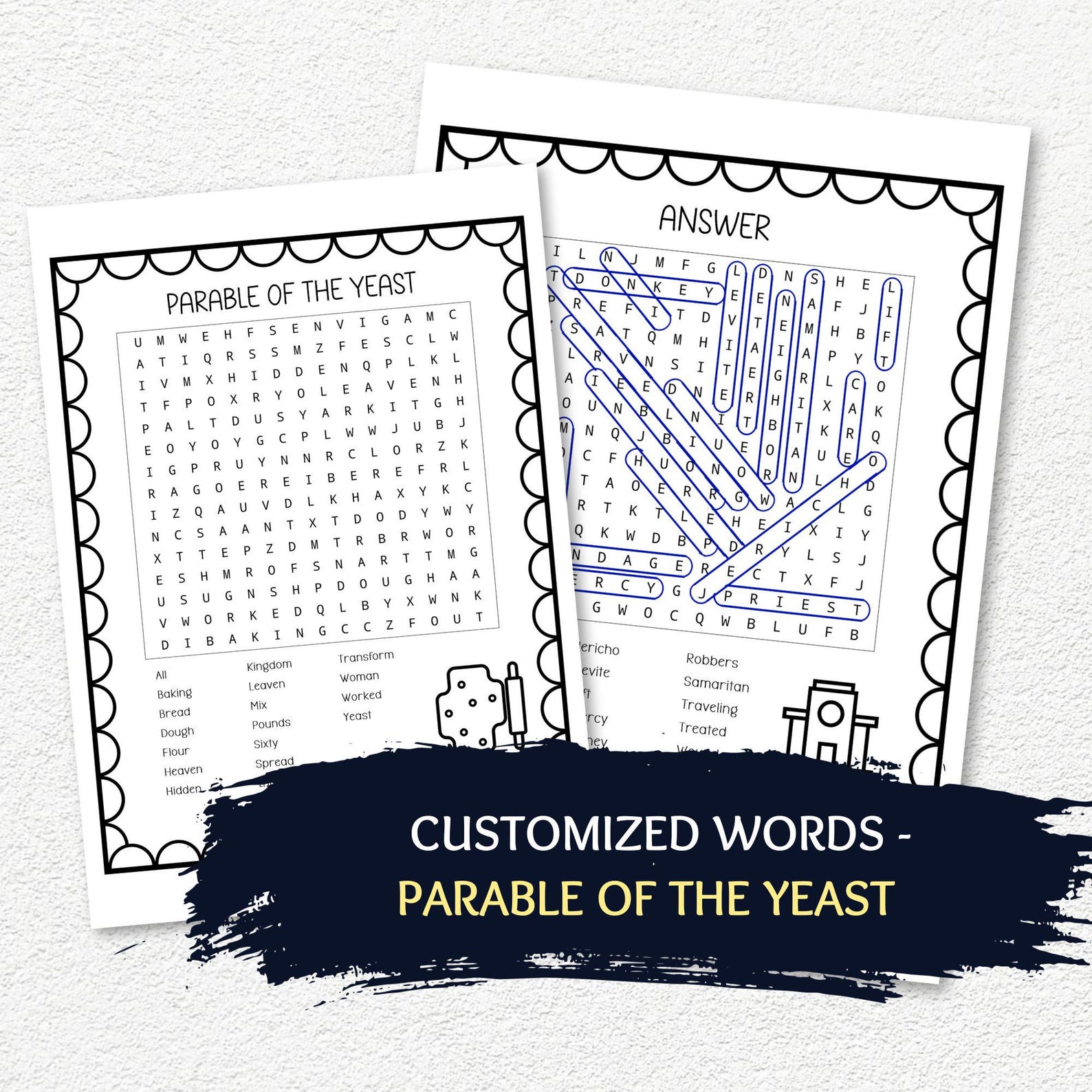 Parable of the Yeast Word Search, Printable Sunday School Activity With ...