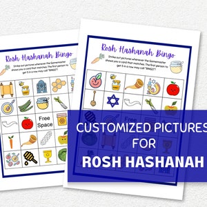 Rosh Hashanah Bingo Game, Rosh Hashanah Activity for Family, 25 ...