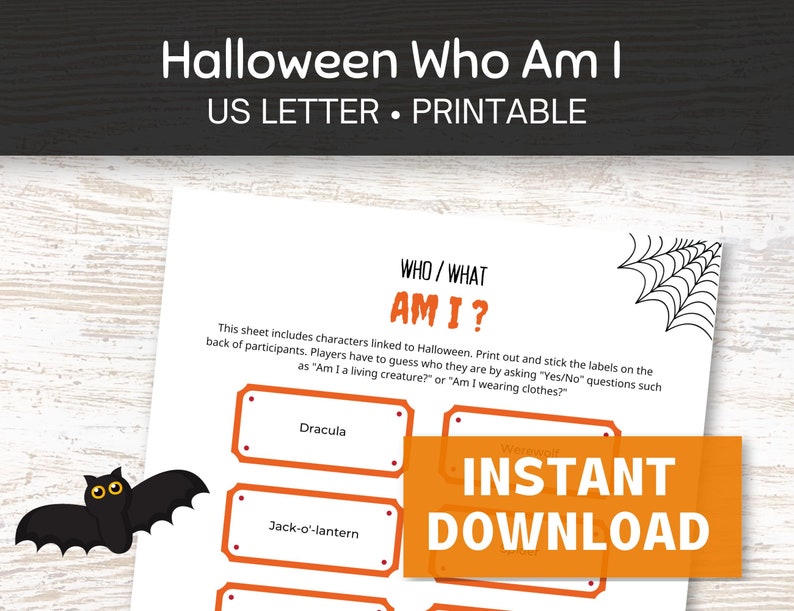 Halloween Who Am I Game, Halloween Guess Who, Who Am I Guessing Game ...