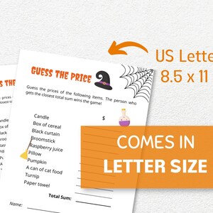 Halloween Guess the Price Printable, Halloween Guessing Game, Party ...