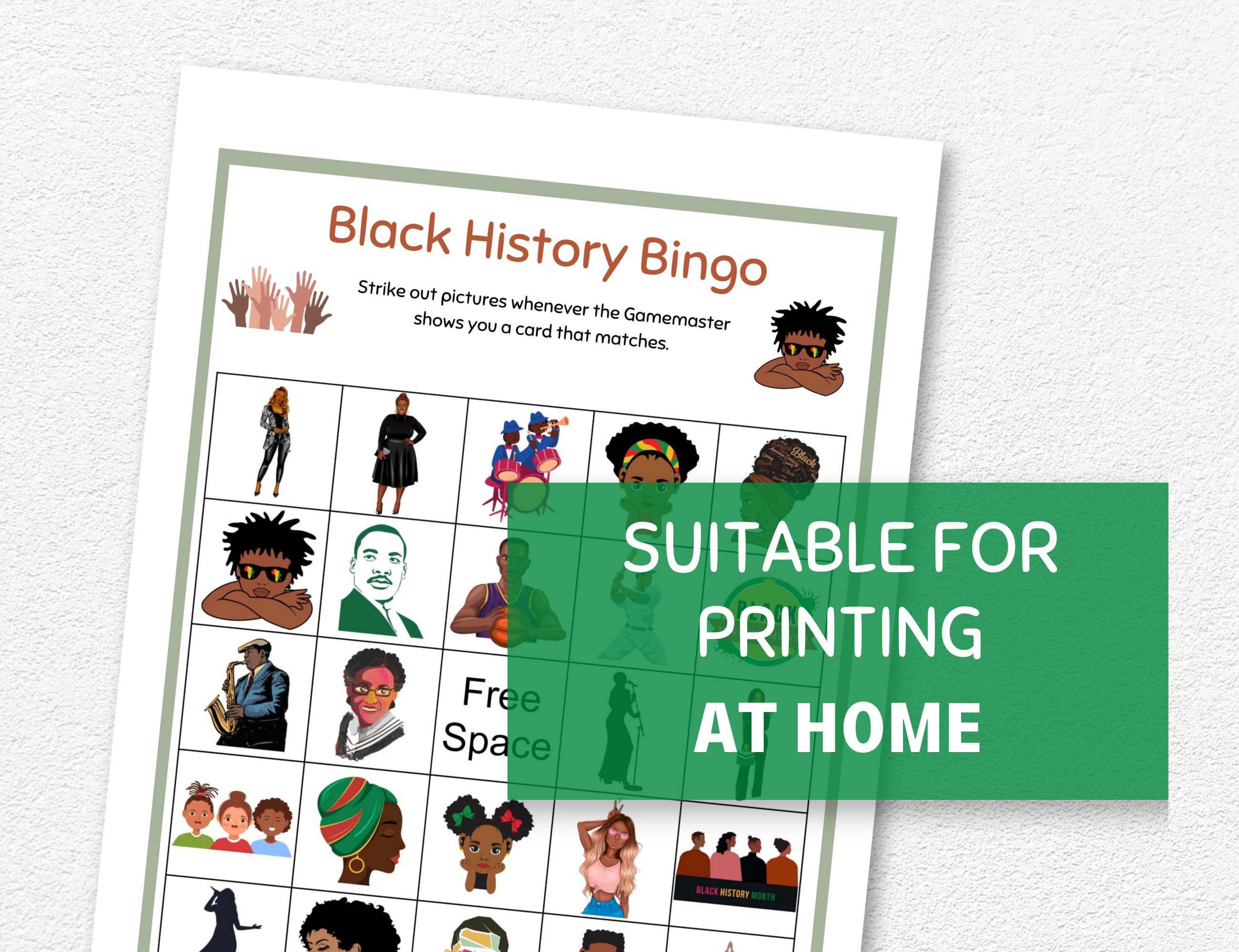 Black History Month Bingo, 50 Bingo Printable Cards, Black History ...