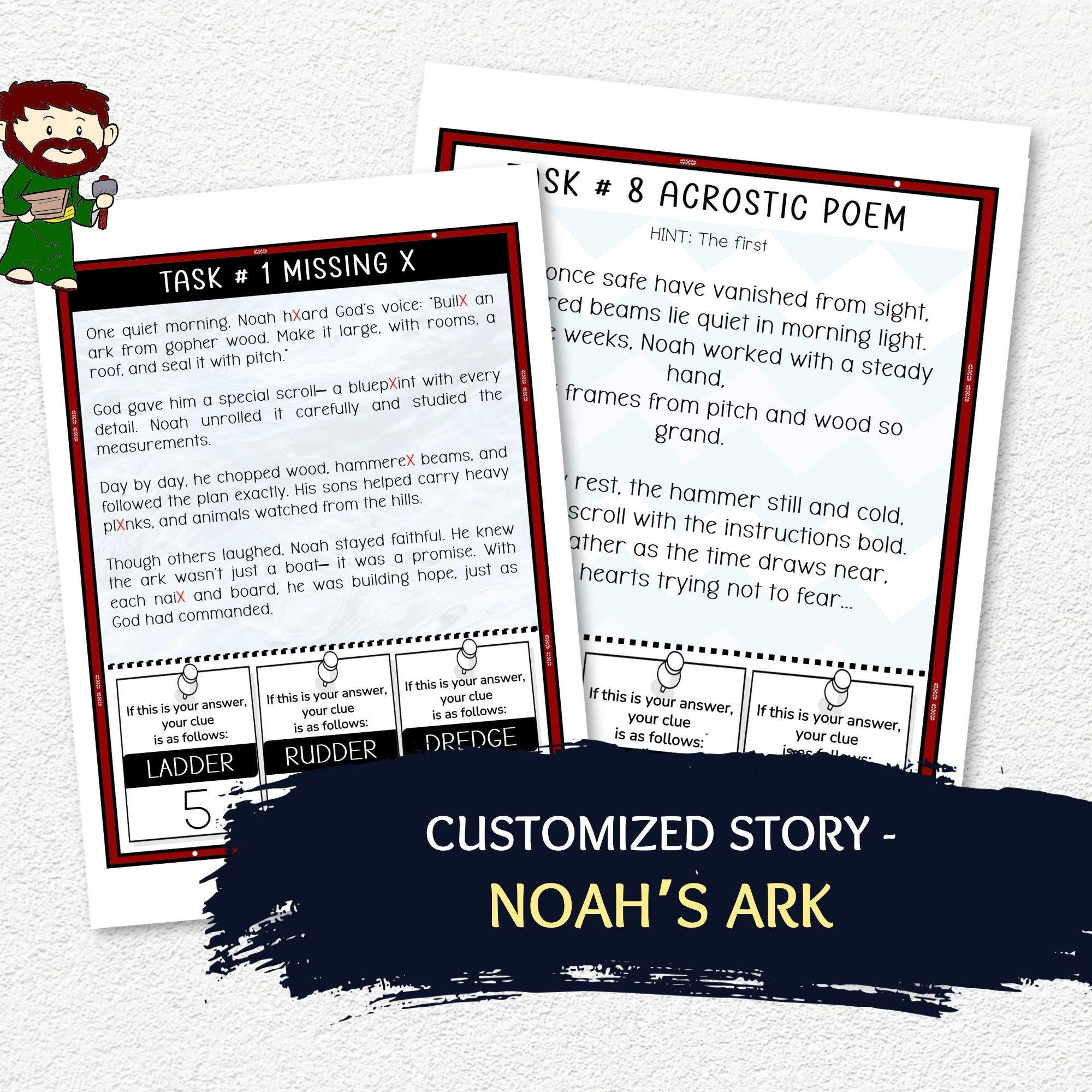 Noah’s Ark Escape Room, 12 Printable PDF Puzzles, Noah’s Ark Sunday ...