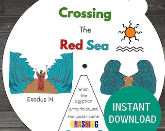 Crossing the Red Sea Printable, Sunday School Craft, Bible Story ...