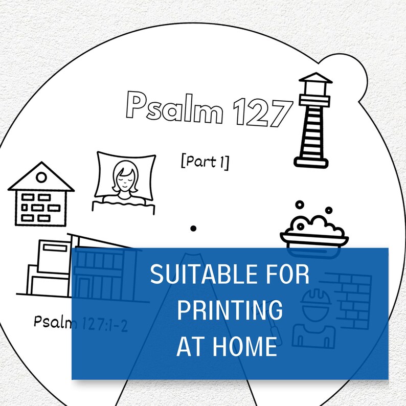 Psalm 127 Coloring Wheels, Printable Sunday School Craft, Kids Bible ...