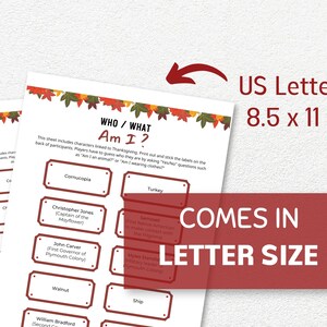 Thanksgiving Who Am I Game, Thanksgiving Guess My Word, Printable Guess ...