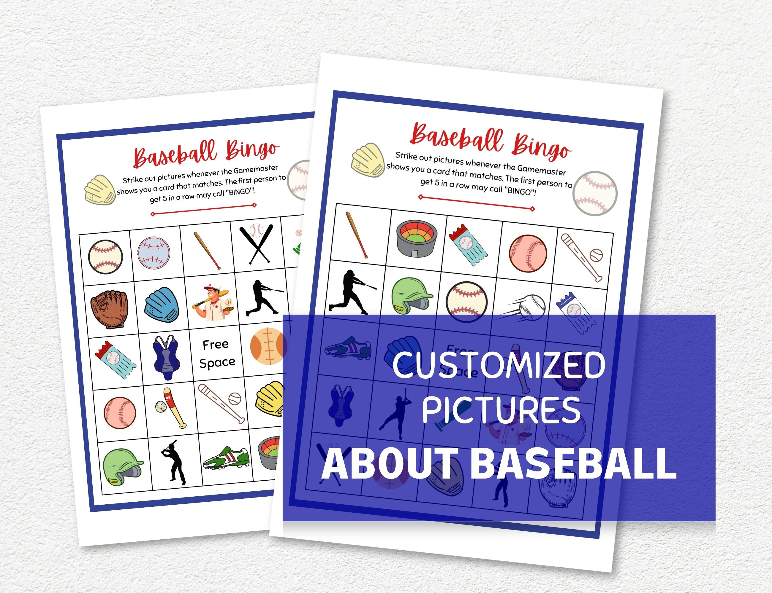 Baseball Bingo Cards, 25 Printable Cards for Birthdays and Baby Showers ...
