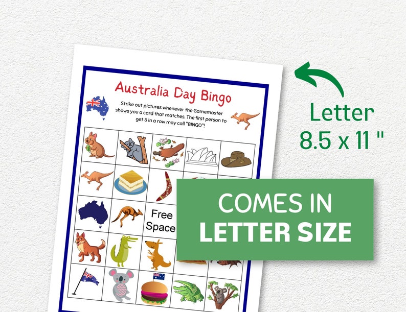 Australia Day Bingo, 50 Straya Day Bingo Printable Cards, Australian ...
