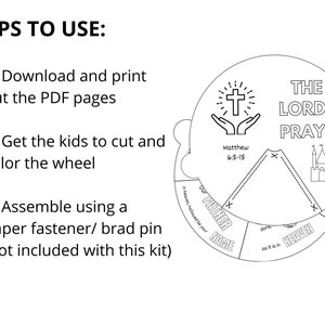 The Lord’s Prayer Coloring Wheel, Printable Scripture Activity, the ...