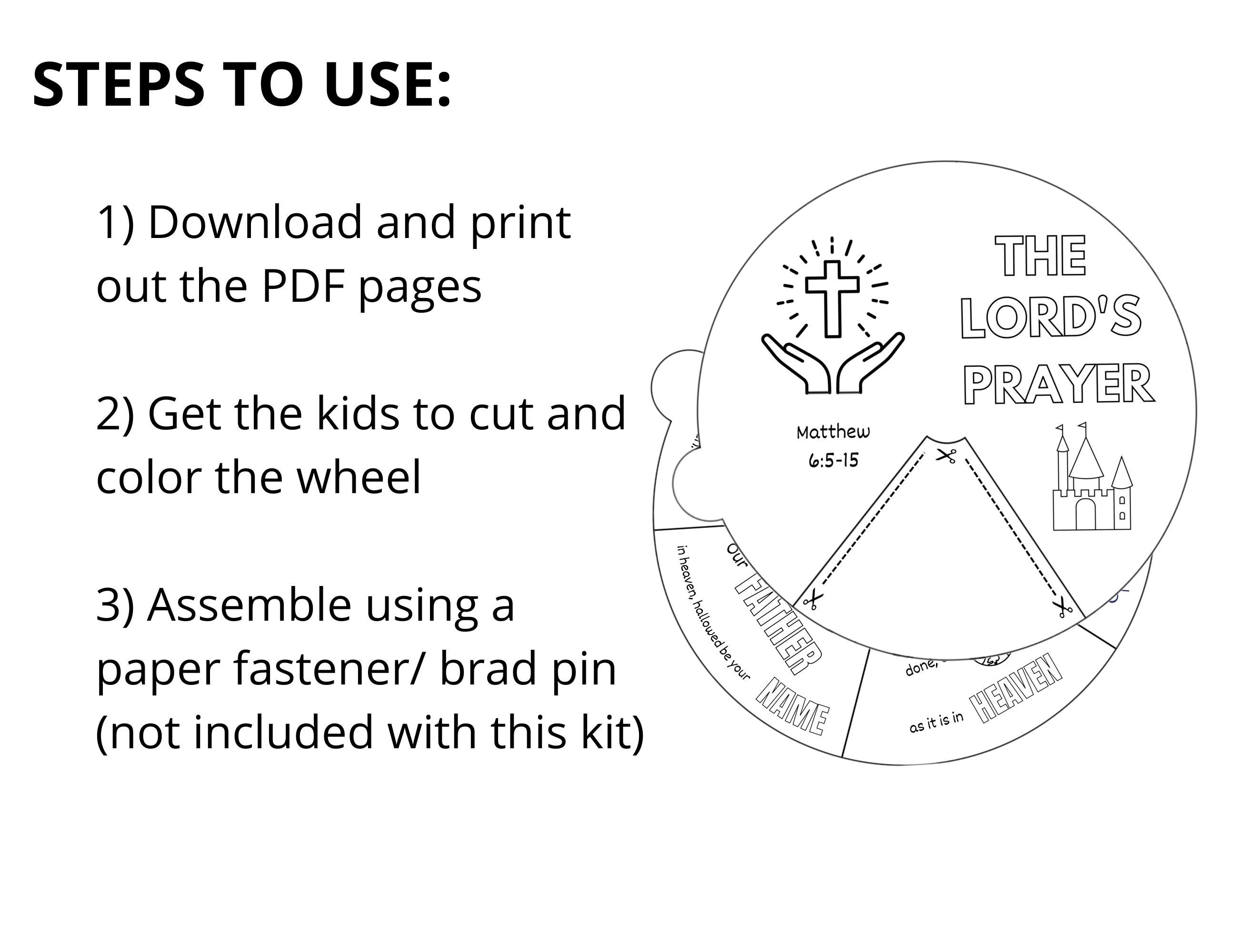 The Lord’s Prayer Coloring Wheel, Printable Scripture Activity, the ...