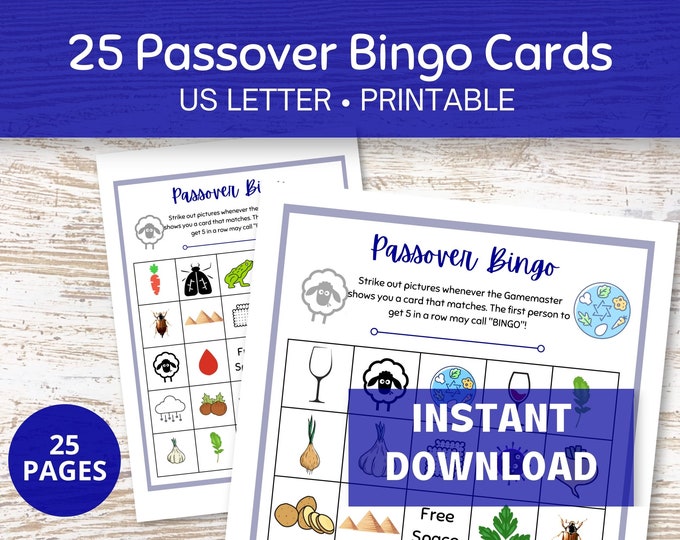 Passover Bingo Cards, Printable Bible Sunday School Activity for Kids ...