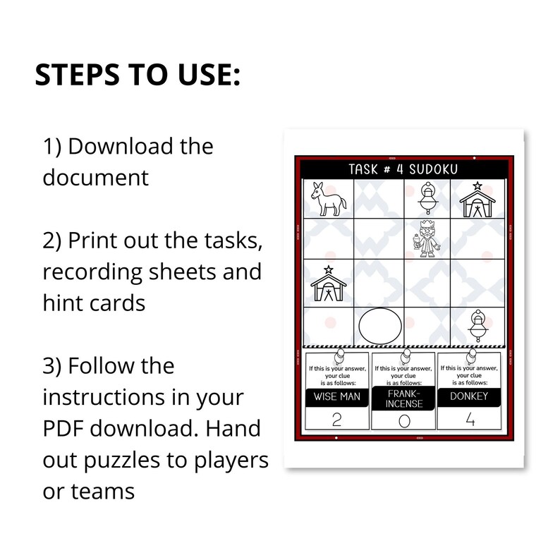 Nativity Escape Room, 12 Printable PDF Puzzles, Christmas Nativity ...
