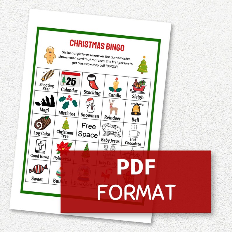 Christmas Bingo Game Printable, 50 Holiday Bingo Cards PDF, Christmas ...