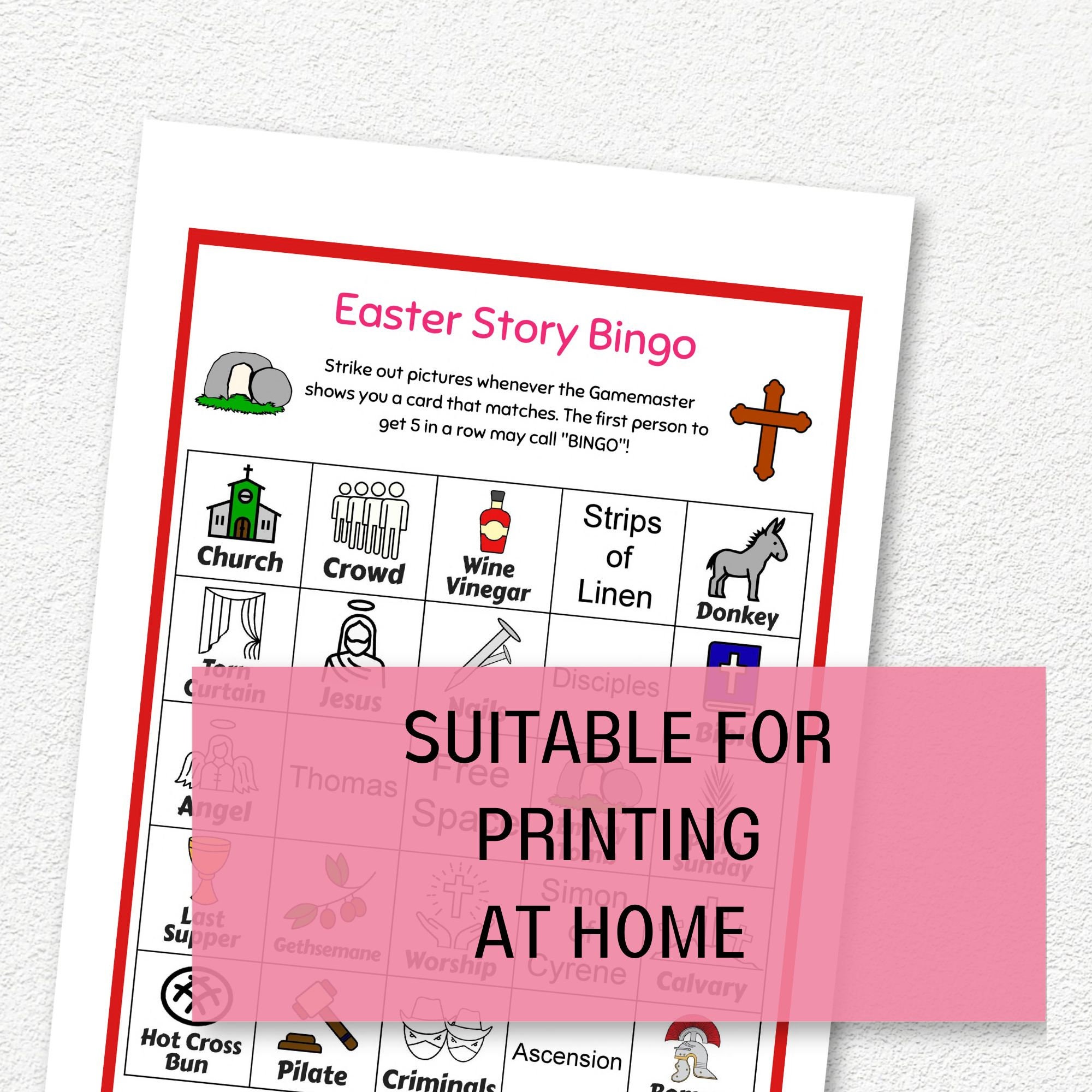 Easter Bingo Religious Game, 50 Printable Bingo Cards, Sunday School ...