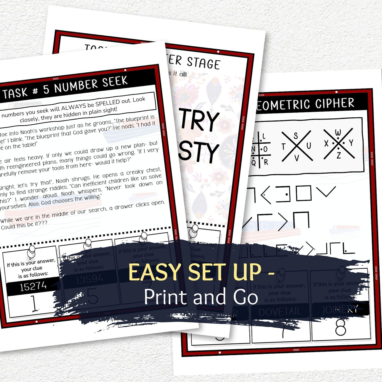 Noah’s Ark Escape Room, 12 Printable PDF Puzzles, Noah’s Ark Sunday ...