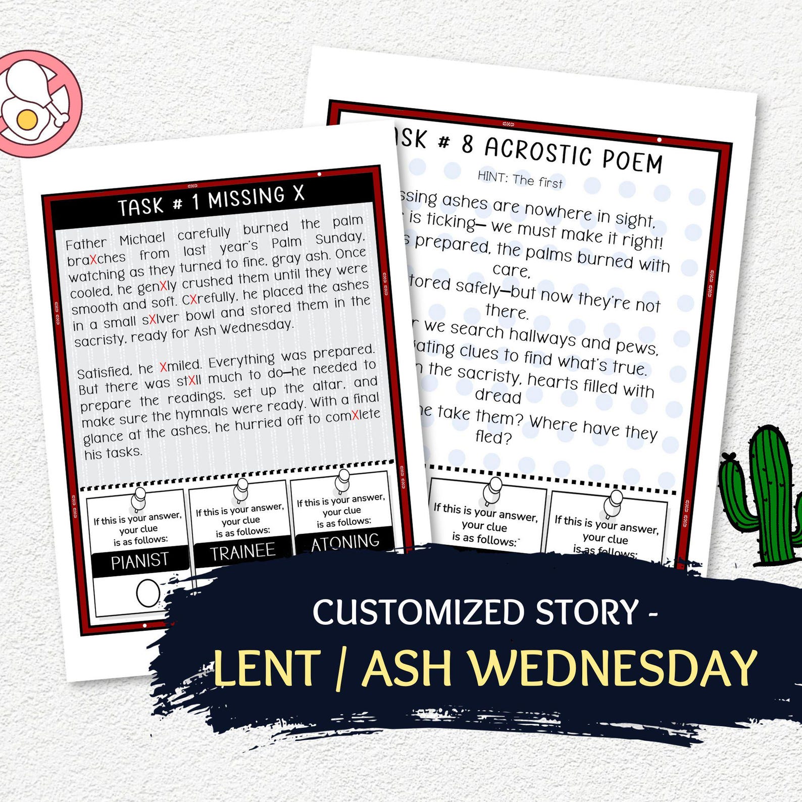 Lent Escape Room Game, 12 PDF Printable Puzzles, Ash Wednesday Activity ...