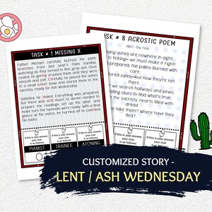 Lent Escape Room Game, 12 PDF Printable Puzzles, Ash Wednesday Activity ...