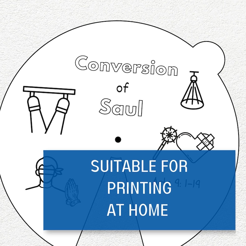 Conversion of Saul Coloring Wheel, Sunday School Activity, Paul’s ...