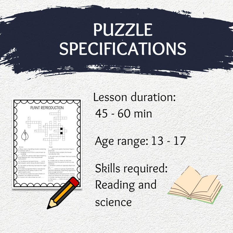 Plant Reproduction Crossword Puzzle, Printable Science Activity ...