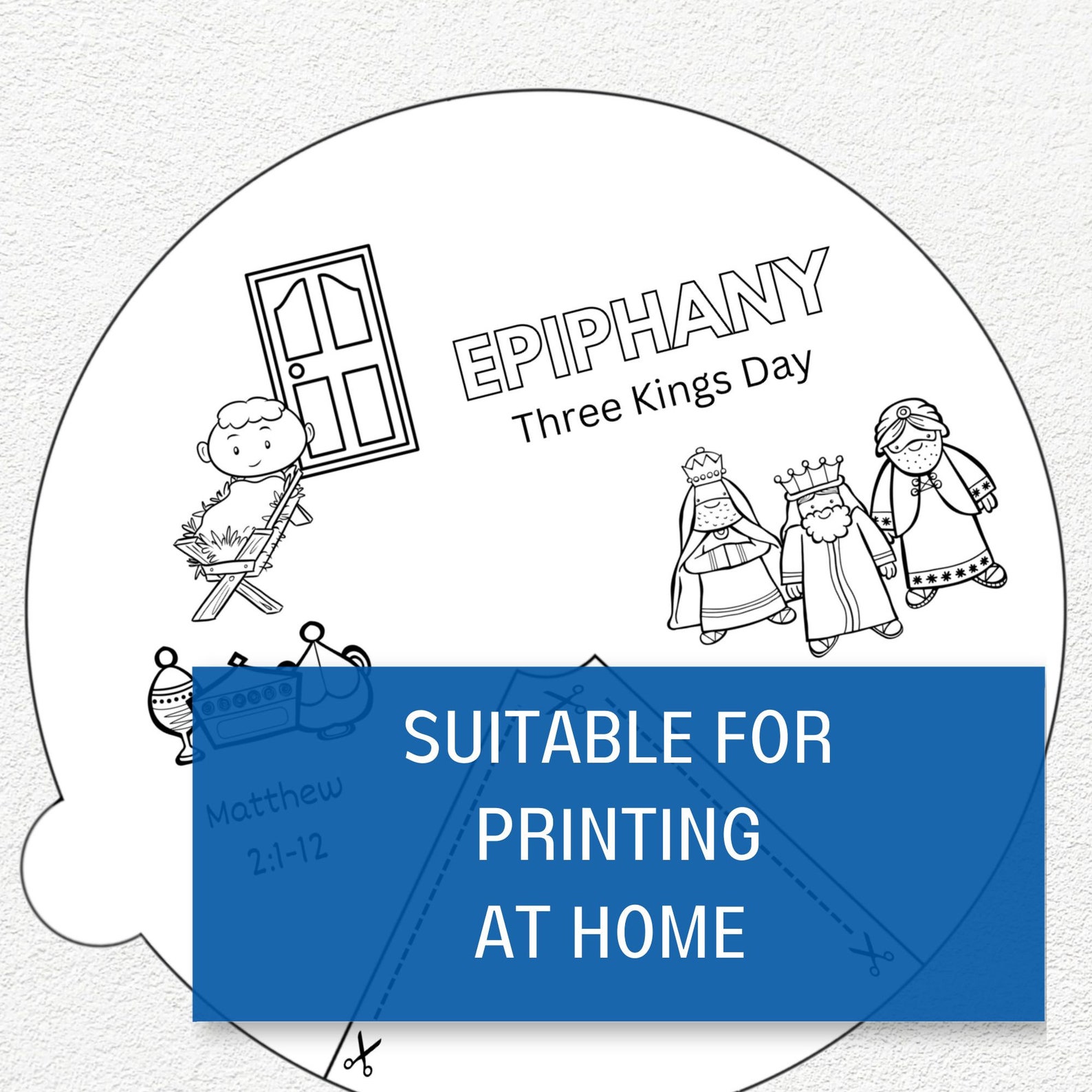 Epiphany Coloring Wheel, Three Kings Day Printable Craft, Kids Sunday ...