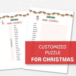 Christmas Word Scramble Printable, Christmas Games for Family, Word ...