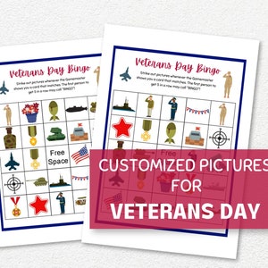 Veterans Day Bingo, 25 Bingo Cards Game, Veterans Day Printable ...
