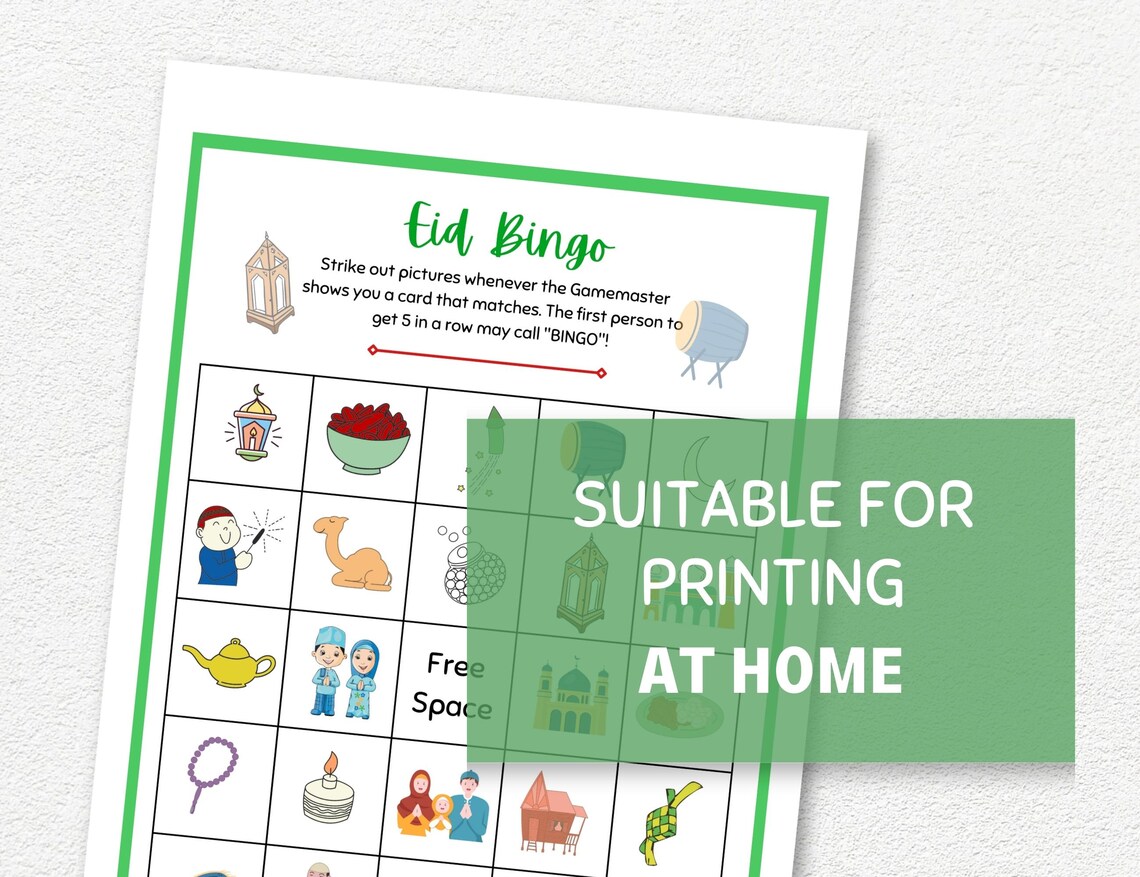 Eid Games Bingo Cards, 25 Printable Eid Al Fitr Bingo Cards, Ramadan ...