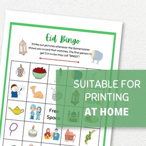 Eid Games Bingo Cards, 25 Printable Eid Al Fitr Bingo Cards, Ramadan ...