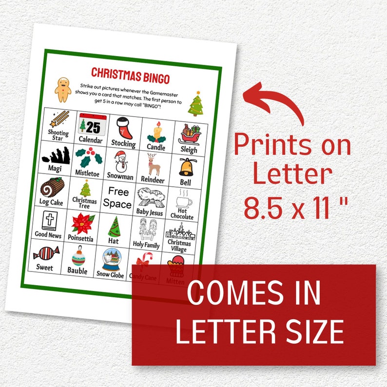 Christmas Bingo Game Printable, 50 Holiday Bingo Cards PDF, Christmas ...