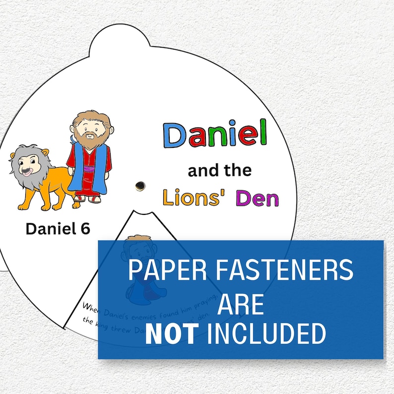 Daniel and the Lions’ Den Coloring Wheel, Printable Sunday School Craft ...