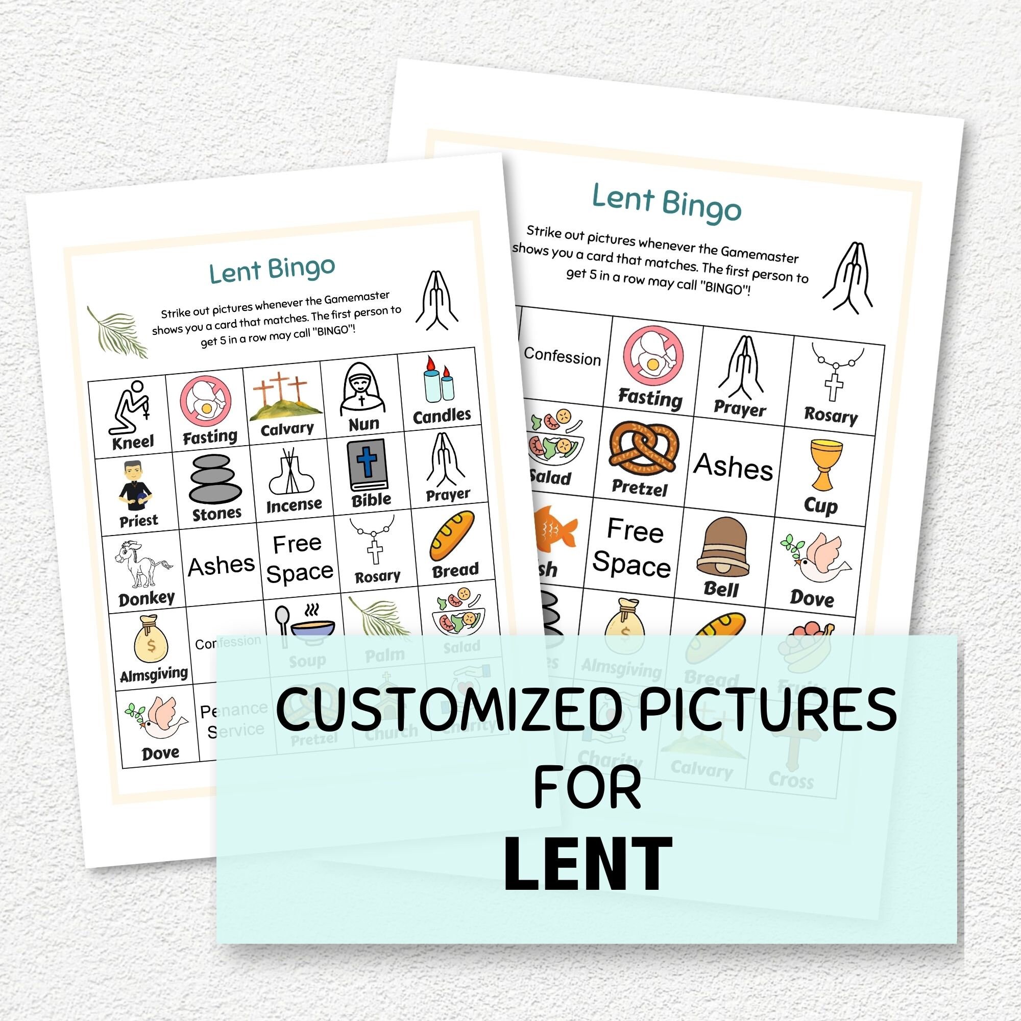 Lent Bingo Game Printable, 50 Printable Bingo Cards PDF, Lent ...