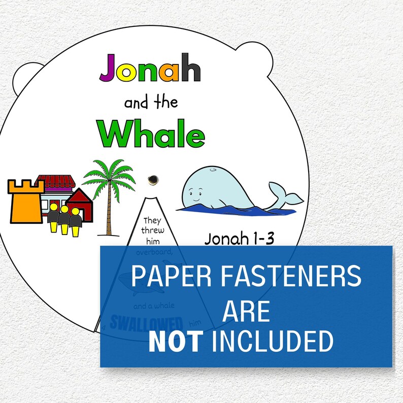 Jonah and the Whale Coloring Wheel, Printable Sunday School Lesson ...