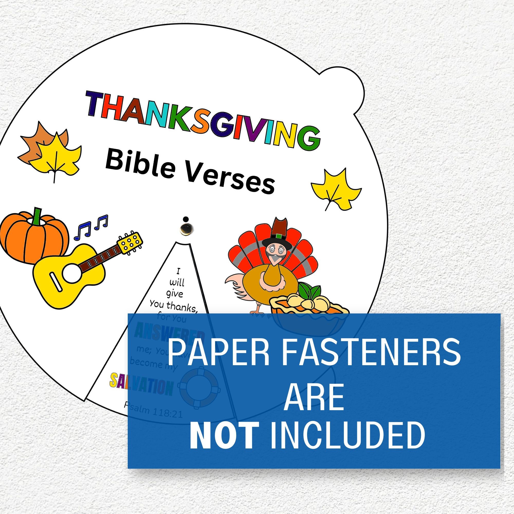 Thanksgiving Bible Verses Coloring Wheel, Printable Sunday School Craft ...