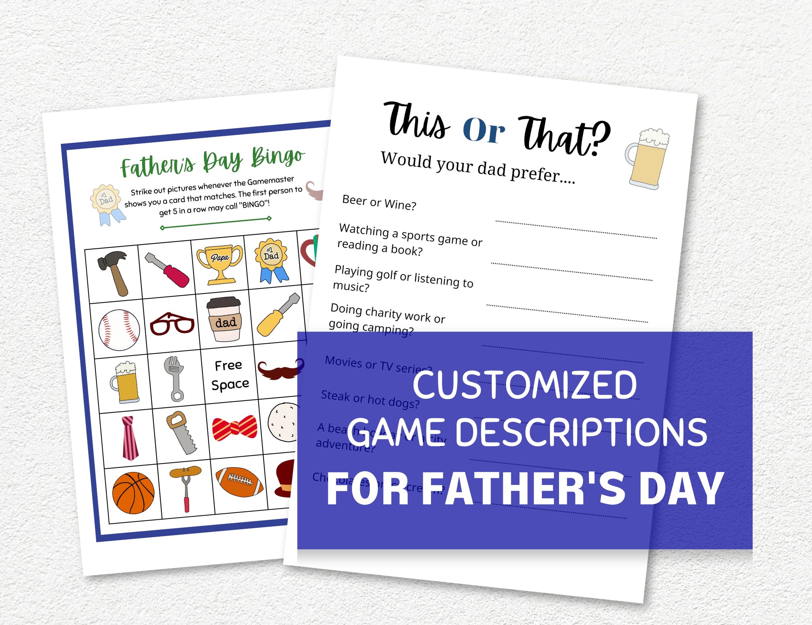 Father’s Day Game Bundle, 7 Printable Games for Father’s Day, Find the ...