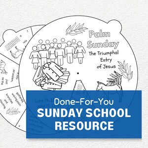 Palm Sunday Coloring Wheel, Triumphal Entry Sunday School Craft, Bible ...