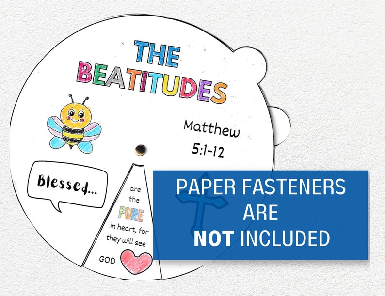 The Beatitudes Coloring Wheel, Beatitudes Craft Printable, Kids Bible ...