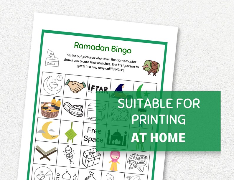 Ramadan Bingo Cards Printable, Holiday Bingo 50 Cards, PDF Bingo Games ...