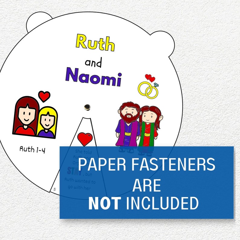 Ruth and Naomi Coloring Wheel, Printable Sunday School Lesson, Kids ...