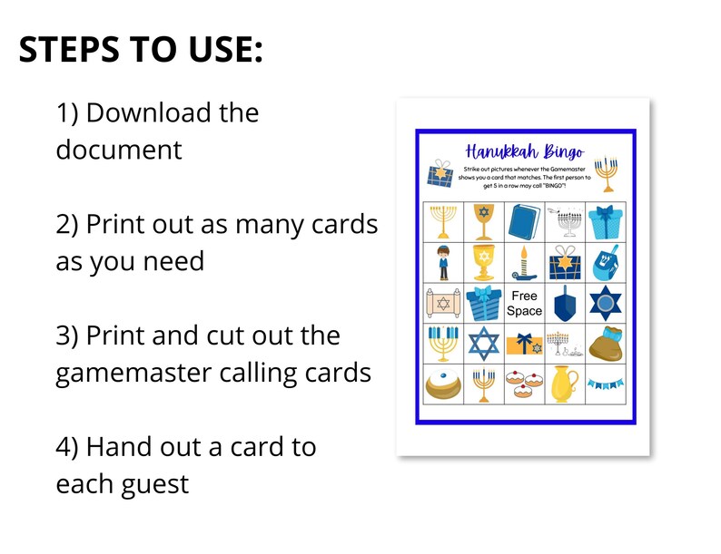 Hanukkah Bingo Game Printable, 25 Bingo Cards, Jewish Festival Games ...