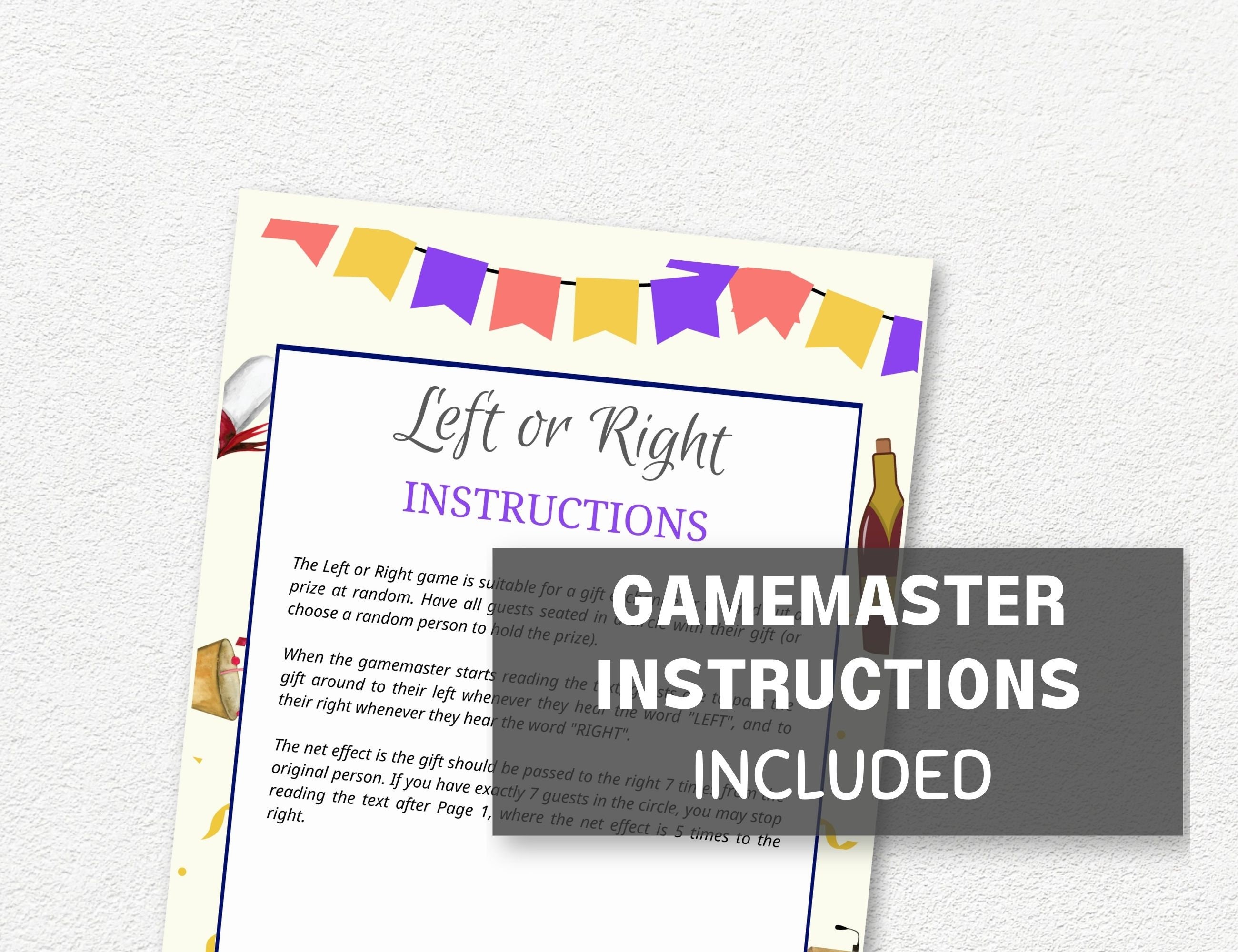 Left Right Game for Graduation Party, Pass the Gift Games for ...