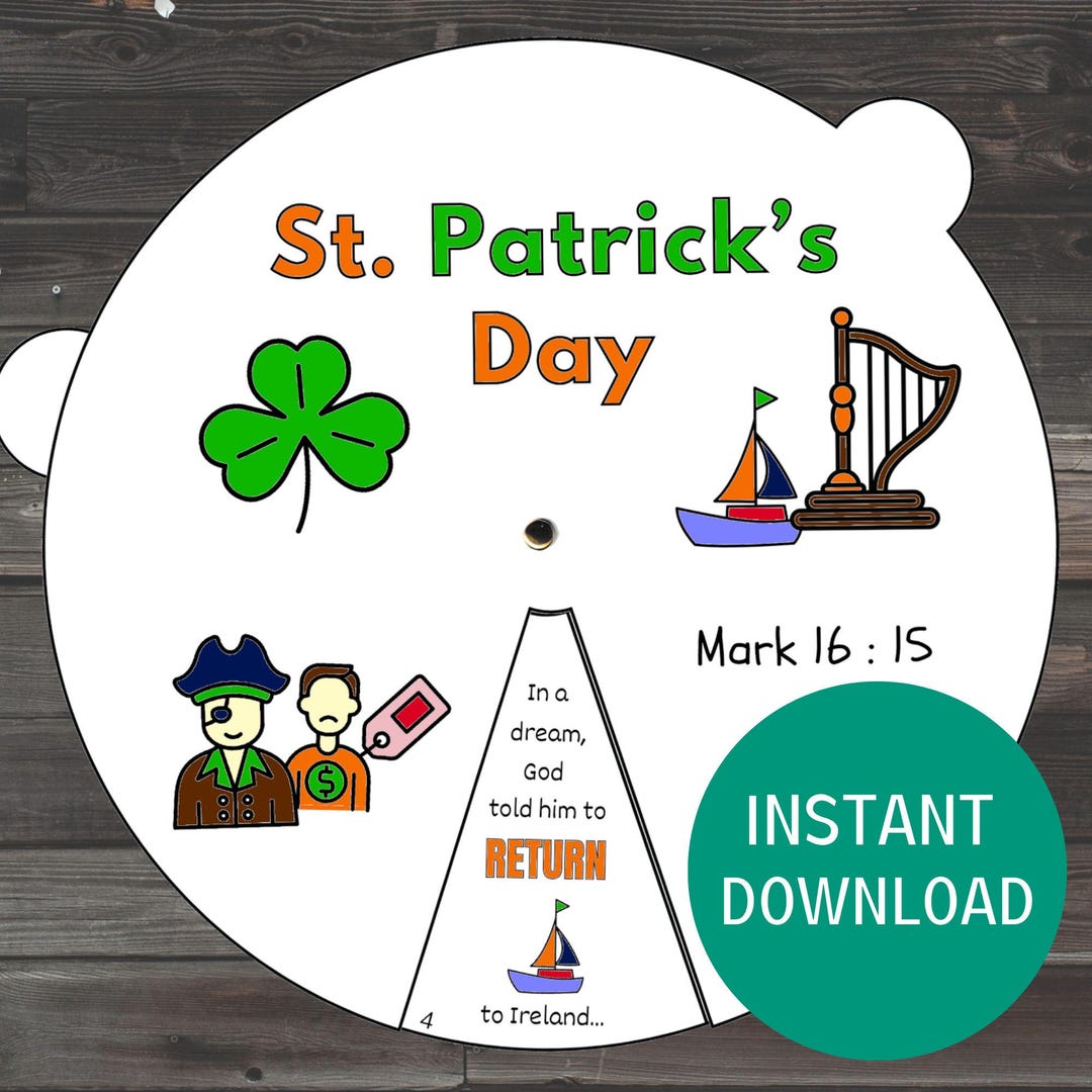 St Patrick’s Day Coloring Wheel, Sunday School Lesson, Kids Activity ...