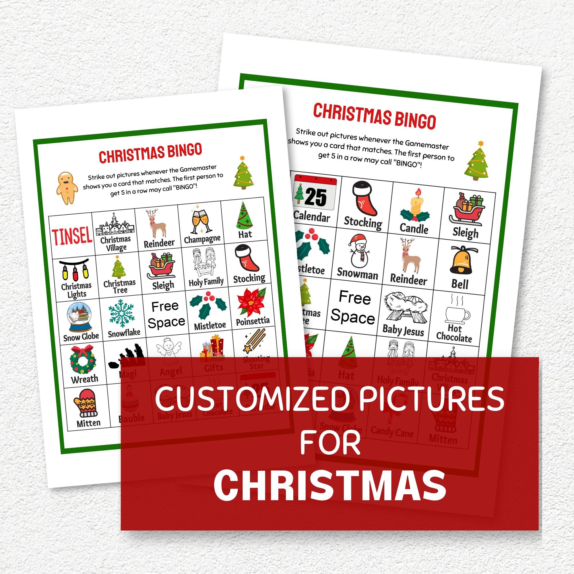 Christmas Bingo Game Printable, 50 Holiday Bingo Cards PDF, Christmas ...
